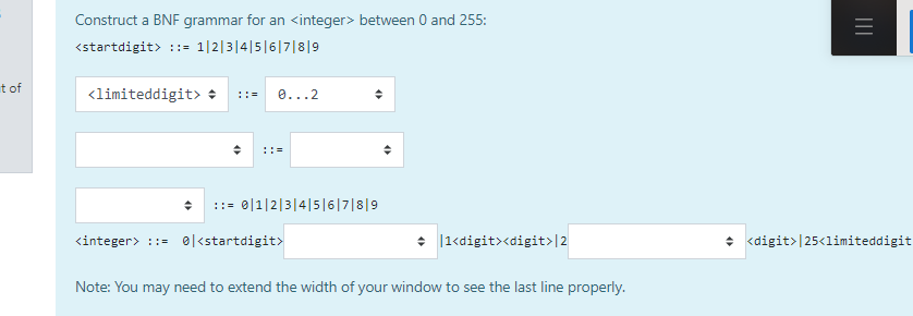 Solved Construct a BNF grammar for an between 0 and 255: | Chegg.com