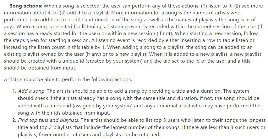 Solved - users(uid, name, pwd) - songs(sid, title, duration) | Chegg.com