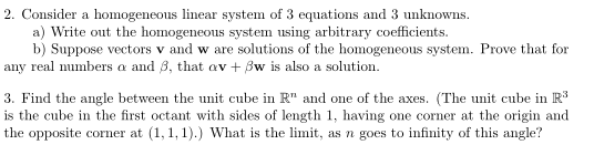 Solved 2. Consider a homogeneous linear system of 3 | Chegg.com