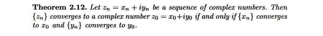 Solved Theorem 2.12. Let Zn = In + iyn be a sequence of | Chegg.com