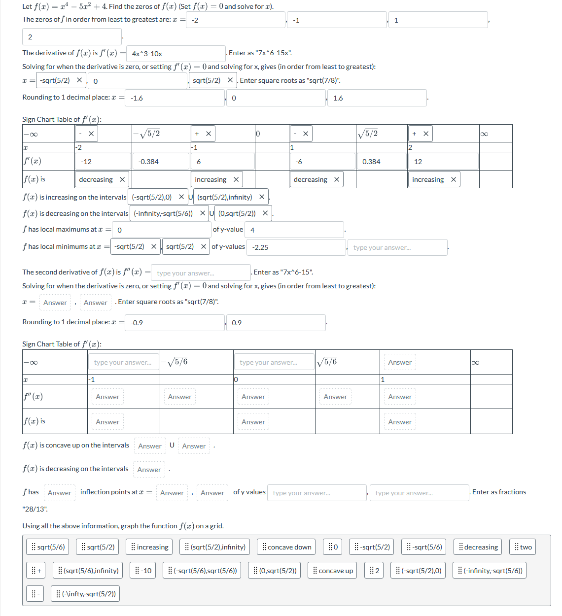 Solved Let f(x)=x4−5x2+4. Find the zeros of f(x) (Set f(x)=0 | Chegg.com