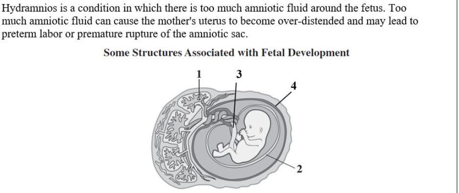 Solved Hydramnios is a condition in which there is too much | Chegg.com