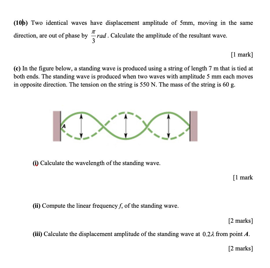 Solved (106) Two identical waves have displacement amplitude | Chegg.com