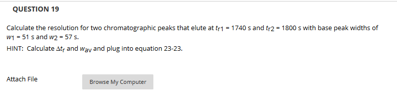 Solved QUESTION 19 Calculate the resolution for two | Chegg.com