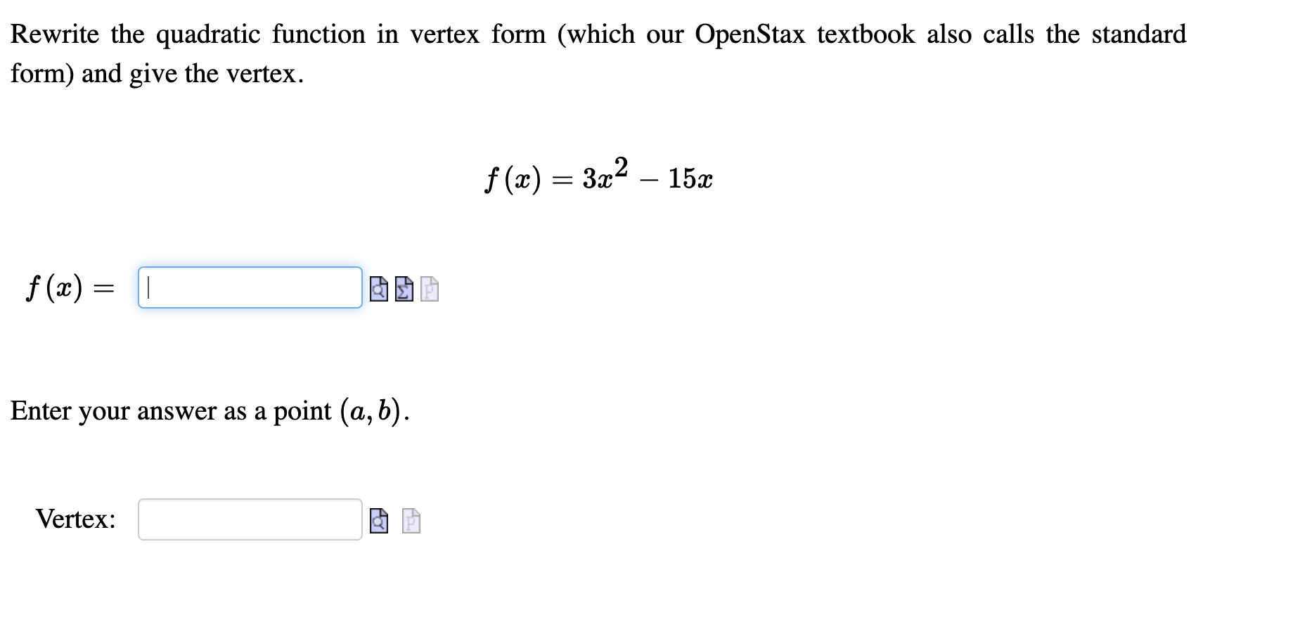 Solved Rewrite the quadratic function in vertex form (which | Chegg.com