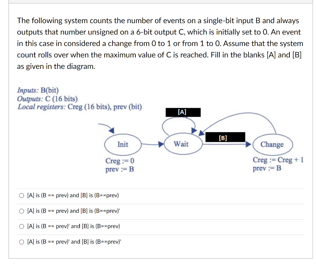 Solved The following system counts the number of events on a | Chegg.com