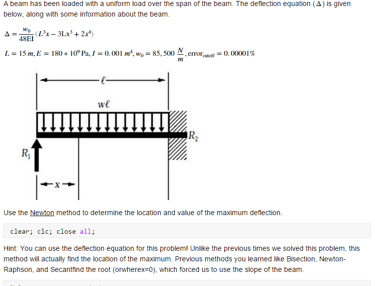 Solved A beam has been loaded with a uniform load over the | Chegg.com