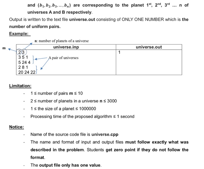 Solved Problem #1(20 points) Programming Uniform Universes | Chegg.com