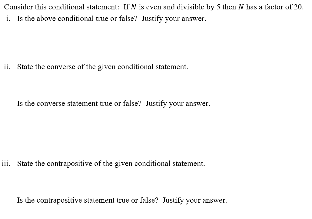 Solved Consider This Conditional Statement If N Is Even And 0532
