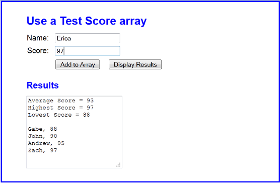 Solved Create a Test Score Application using Arrays Write a | Chegg.com