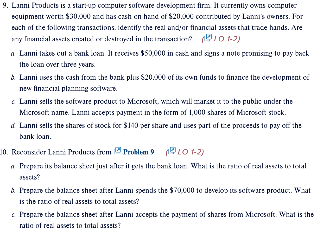 Solved 9. Lanni Products is a start-up computer software | Chegg.com