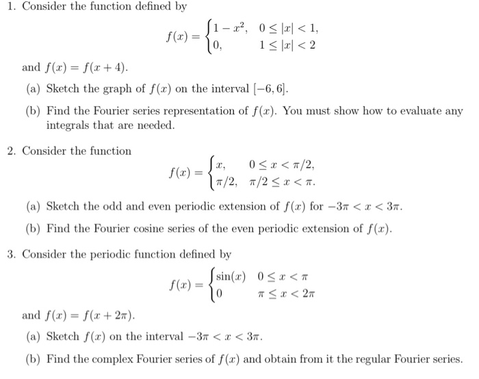 Solved 1. Consider the function defined by and f(x) = f(x + | Chegg.com