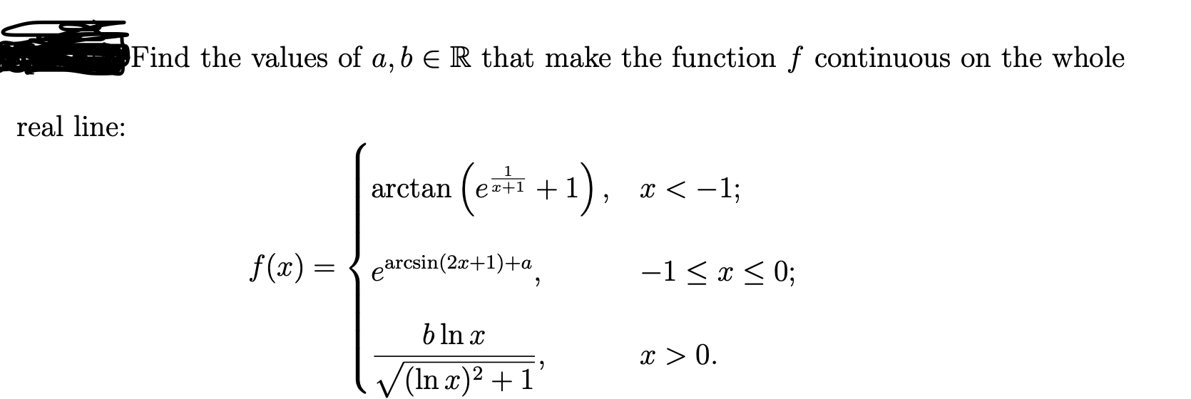 Solved Find the values of a,binR that make the function f | Chegg.com