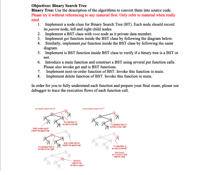 Solved Objectives Binary Search Tree Binary Tree Use The 