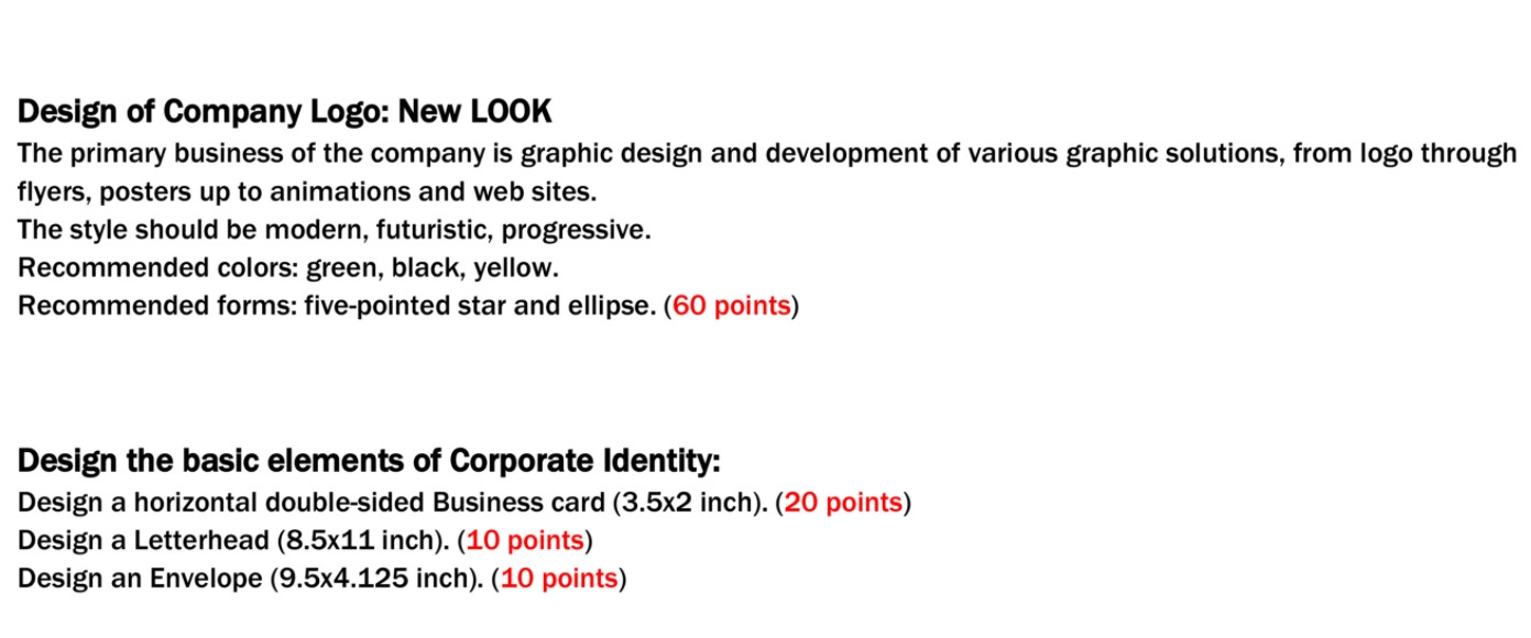 Design of Company Logo: New LOOK The primary business | Chegg.com