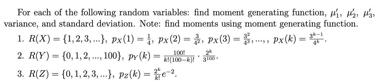 Solved Please solve 2. ﻿and 3. ﻿:For each of the following | Chegg.com