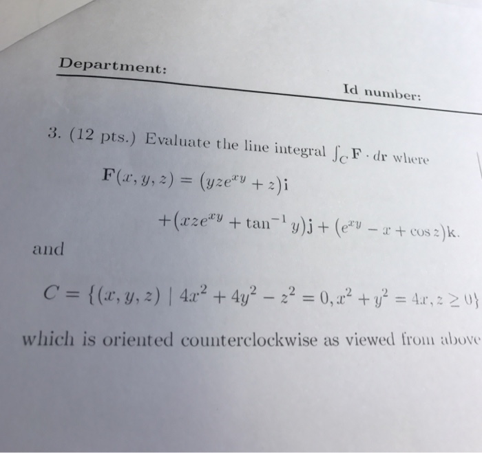 Solved Evaluate the line integral integral_C.F middot dr | Chegg.com
