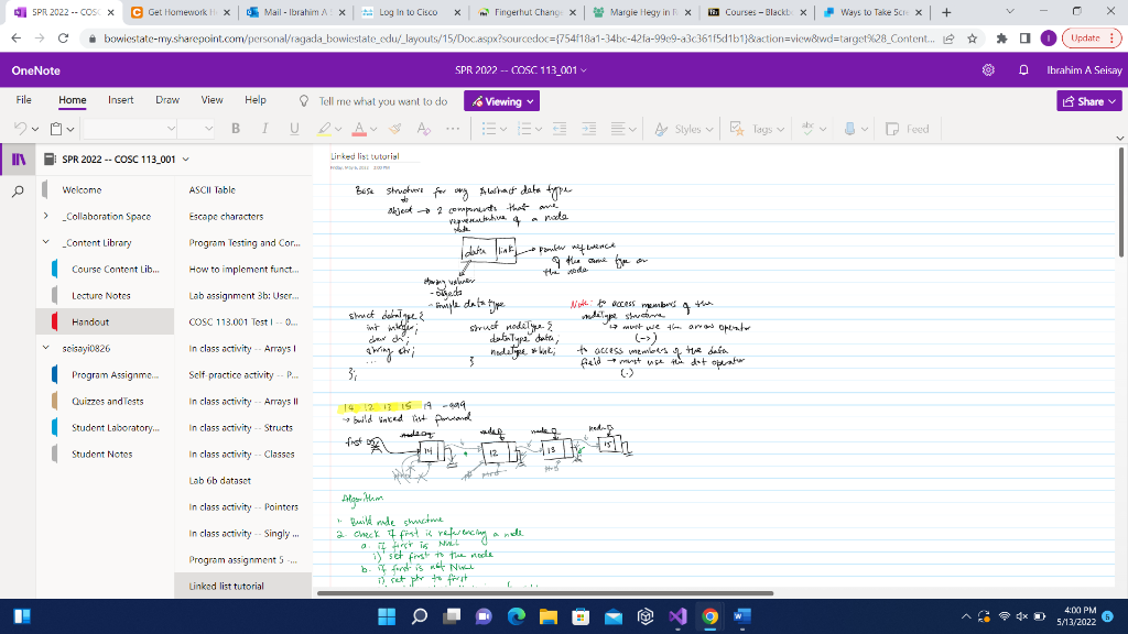 Solved Given the code created during lecture (Handout | Chegg.com