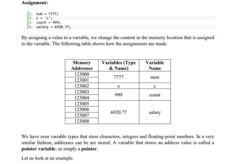 Solved Introduction to pointers Every byte in the computer's | Chegg.com