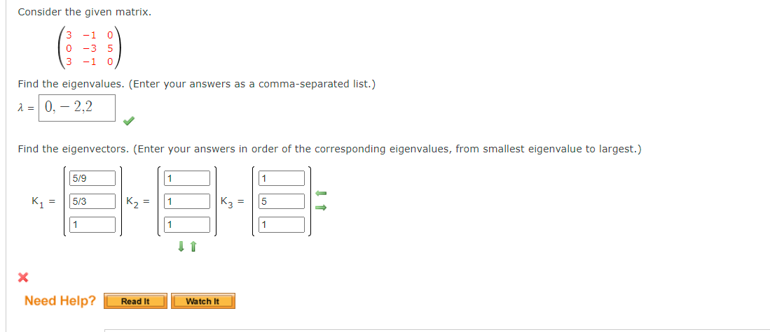 Solved Consider the given matrix. \\[ | Chegg.com