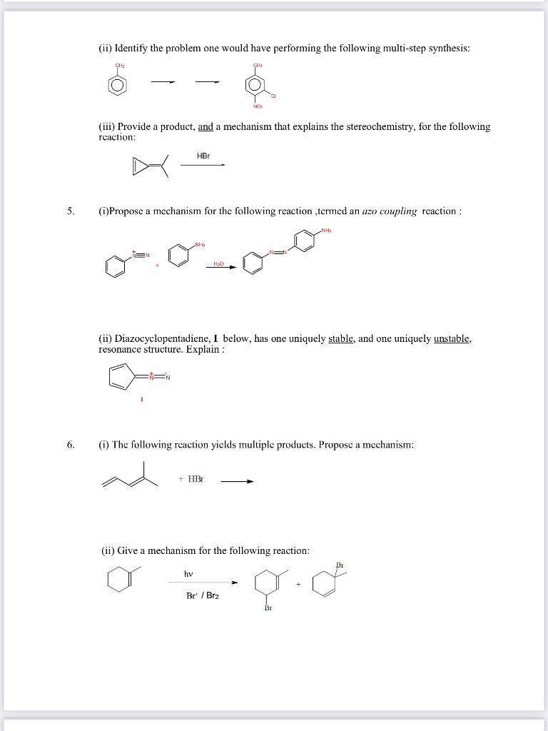 Solved (ii) Identify the problem one would have performing | Chegg.com