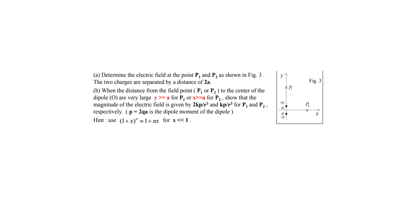 Solved Fig. 3 (a) Determine the electric field at the point | Chegg.com