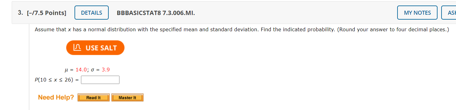 Solved 3. [-17.5 Points] DETAILS BBBASICSTAT8 7.3.006.MI. MY | Chegg.com