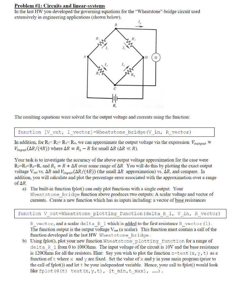Problem #1: Circuits and linear-systems In the last | Chegg.com