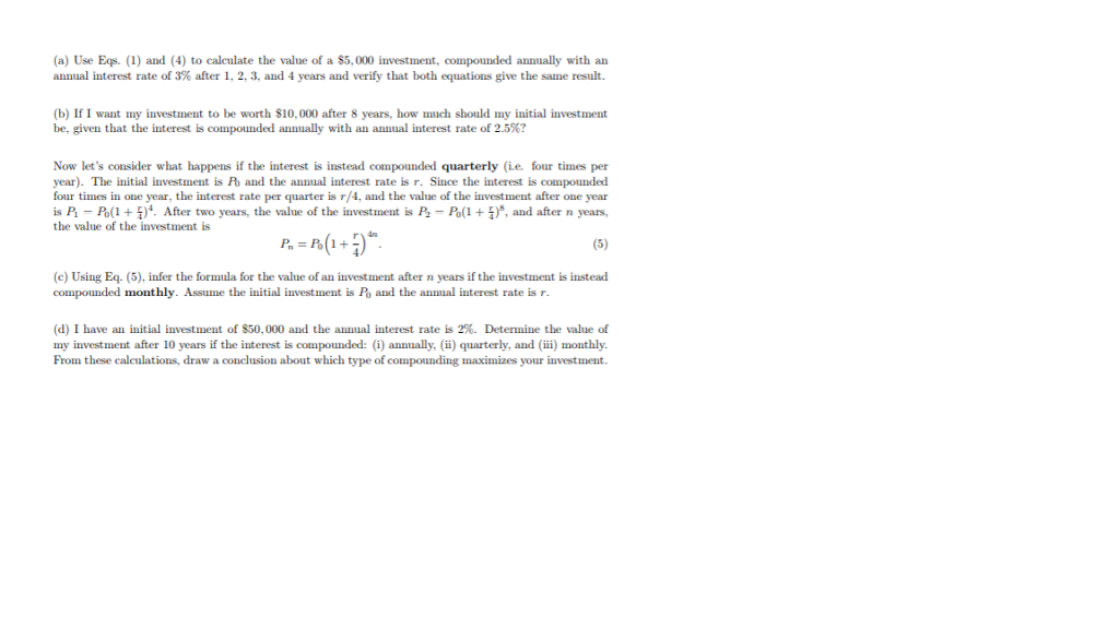 Solved 1 Compound interest and geometric sequences Compound | Chegg.com