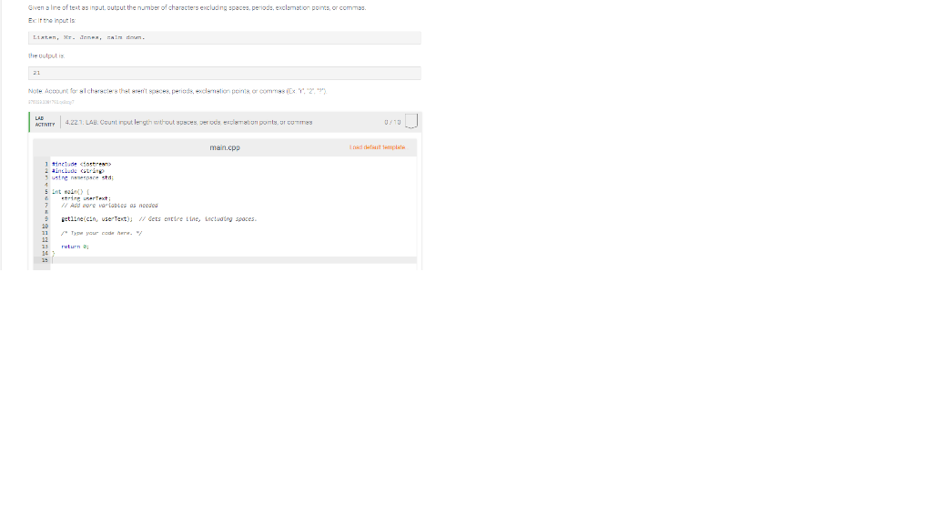 Solved Given a line of text as input. output the number of | Chegg.com