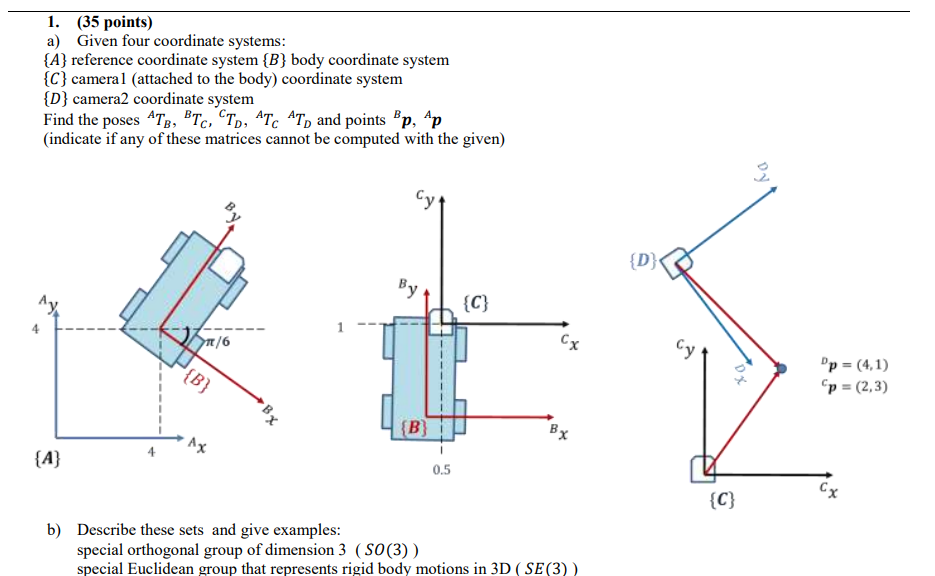 1 35 Points A Given Four Coordinate Systems {a}