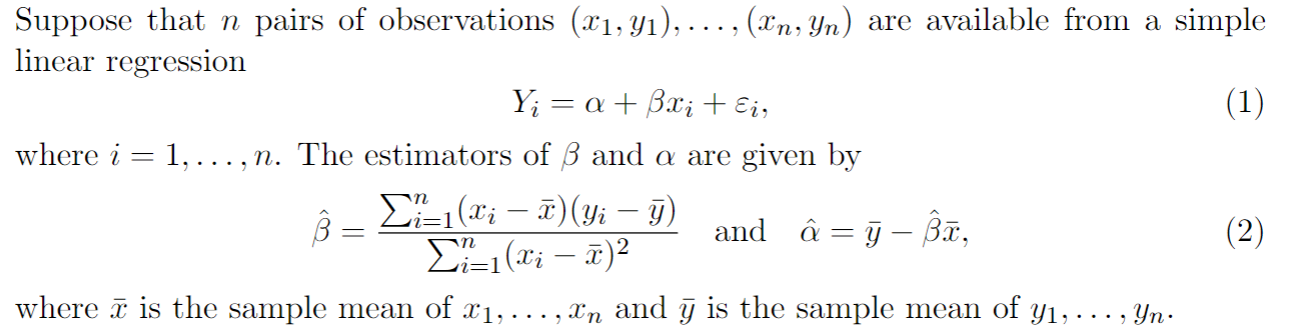 Solved Suppose that n pairs of observations (x1, y1),..., | Chegg.com