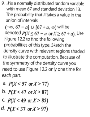 Solved 9. Xis a normally distributed random variable with | Chegg.com