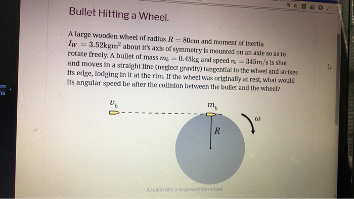 Solved Bullet Hitting a Wheel A large wooden wheel of radius | Chegg.com