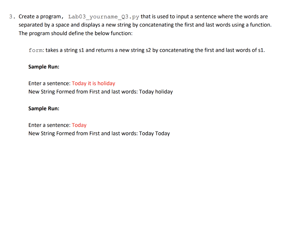 Solved 3 Create A Program Lab03yourname03py That Is 