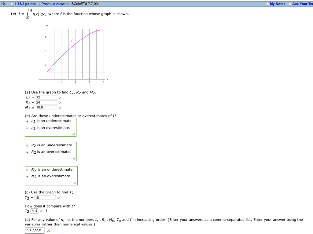 Solved 4 0/1 points| Previous Answers SCalcET8 7.5.520.XP. | Chegg.com