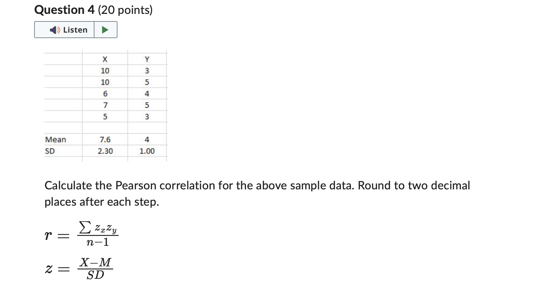 Solved Question 4 (20 points) Calculate the Pearson | Chegg.com