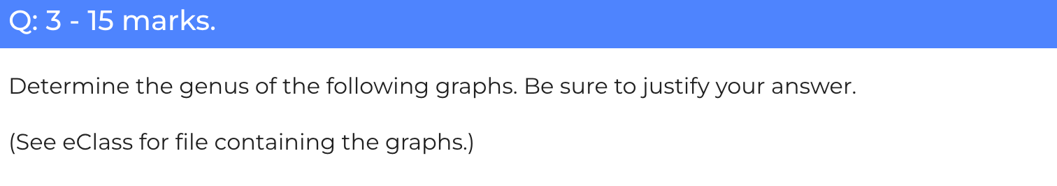 Solved Determine the genus of the following graphs. Be sure | Chegg.com