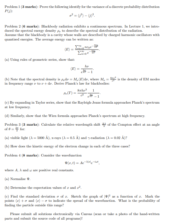 Solved Introduction to Quantum Mechanics problem:Problem | Chegg.com