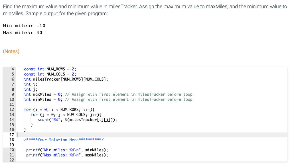 Solved In C Programming Find The Maximum Value And Minimu