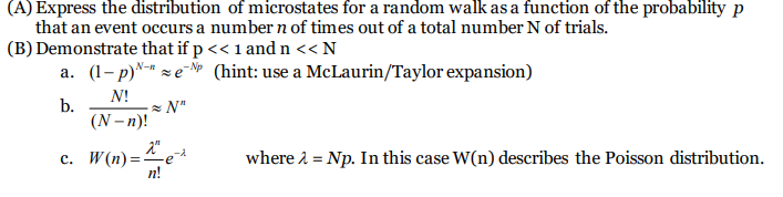 Solved (A) Express the distribution of microstates for a | Chegg.com