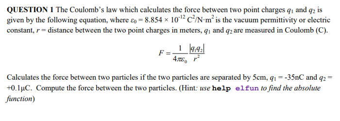 Solved PLEASE USE MATLAB TO SOLVE THIS QUESTIONQUESTION 1 | Chegg.com