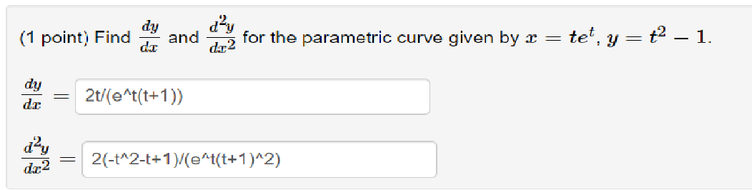 Solved Find dydx and d2ydx2 for the parametric curve given | Chegg.com