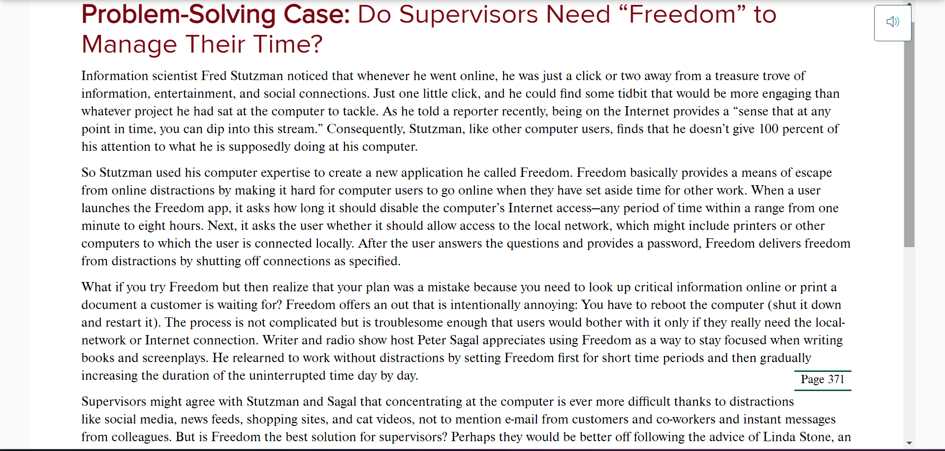 Solved Problem-solving case: Do supervisors Need Freedom to | Chegg.com
