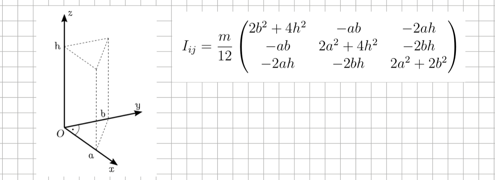 Solved For this body with homogenous mass the inertia tensor | Chegg.com
