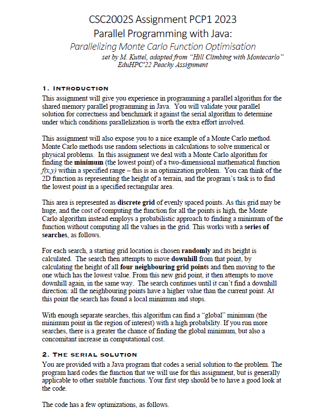 Solved CSC2002S Assignment PCP1 2023 Parallel Programming | Chegg.com