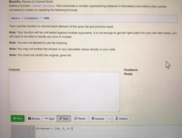 Solved Blockpy Review 5 Convert Each Define A Function