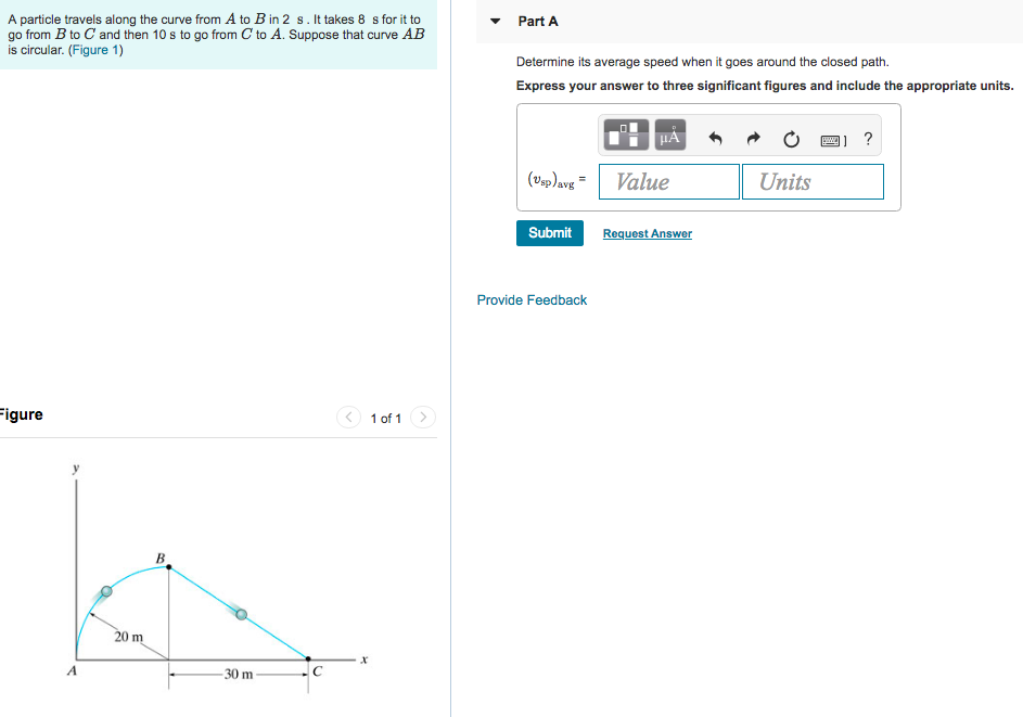 Solved A particle travels along the curve from A to B in 2 | Chegg.com