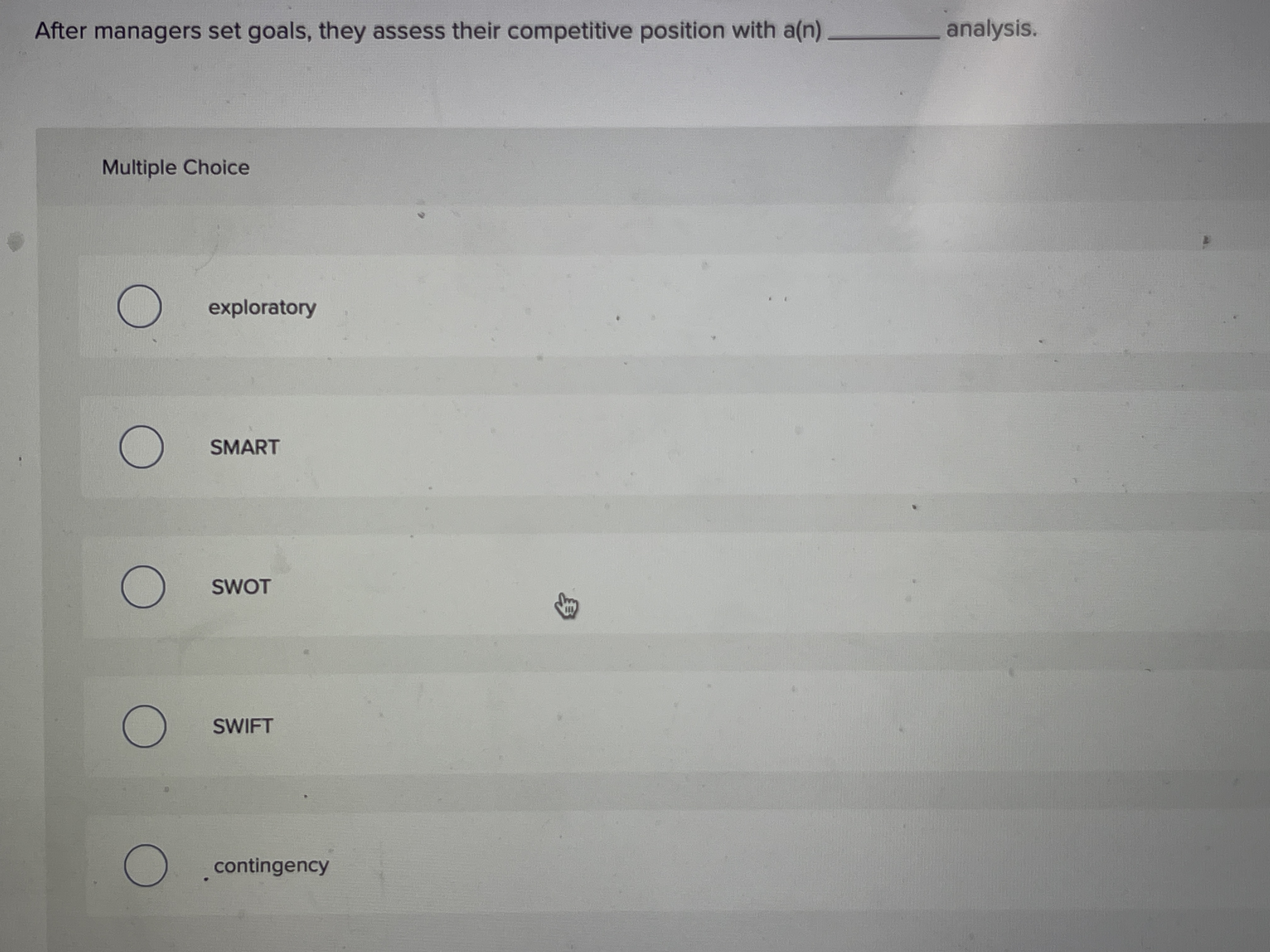 Solved After managers set goals, they assess their | Chegg.com