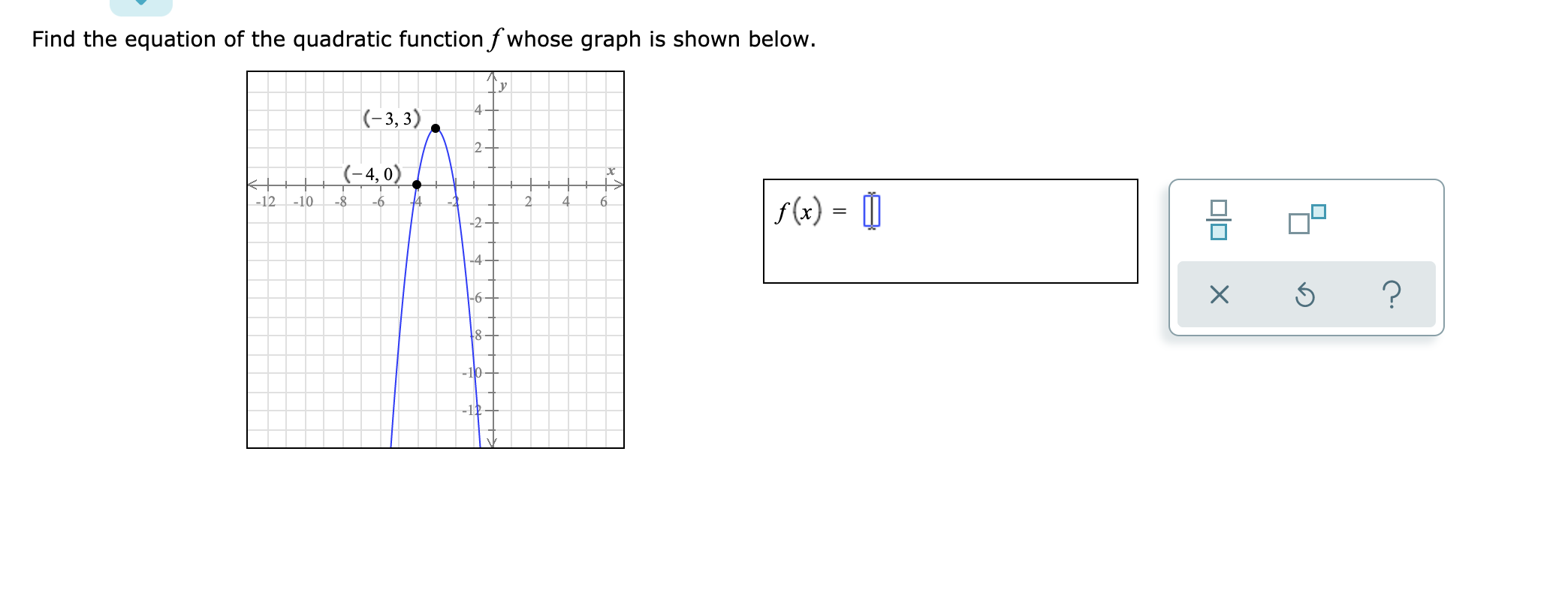 Solved Find The Equation Of The Quadratic Function F Whose
